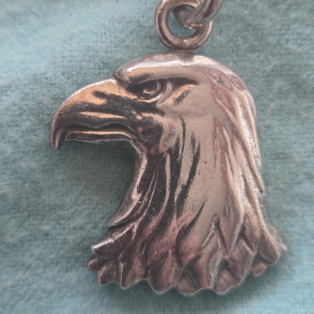 Rare Tiffany Co Sterling Silver Bald Eagle Key Ring A… - Gem